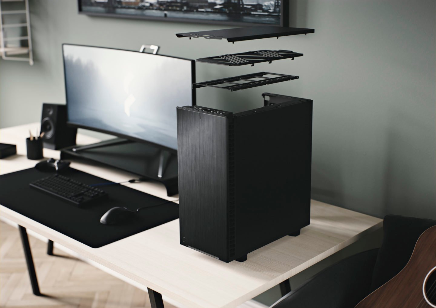 Fractal Design Define 7 Compact Mid Tower Black Case Black Solid Fd C